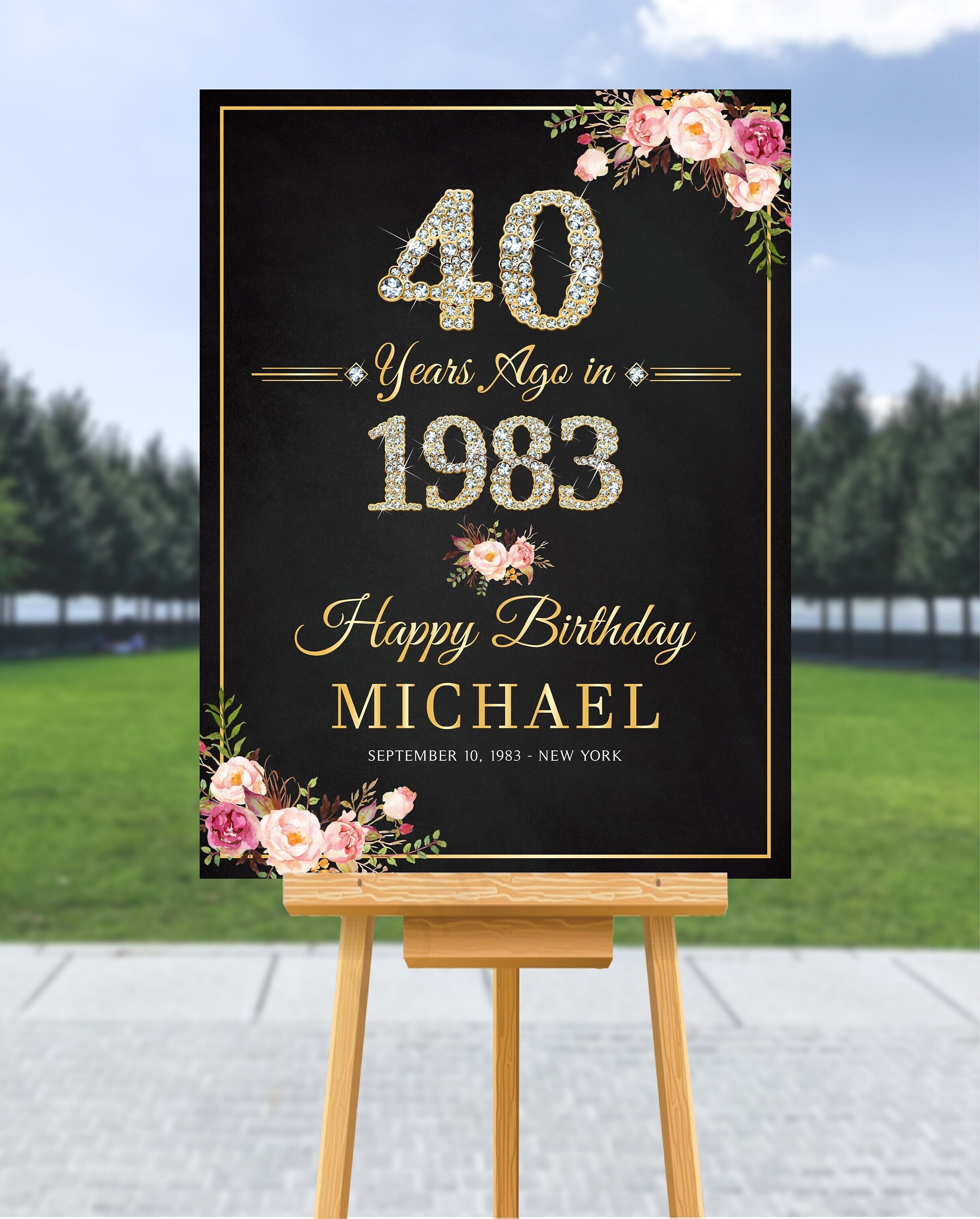 40th Poster 40th Birthday Welcome Sign 40th Sign 40th Gifts - Etsy ...