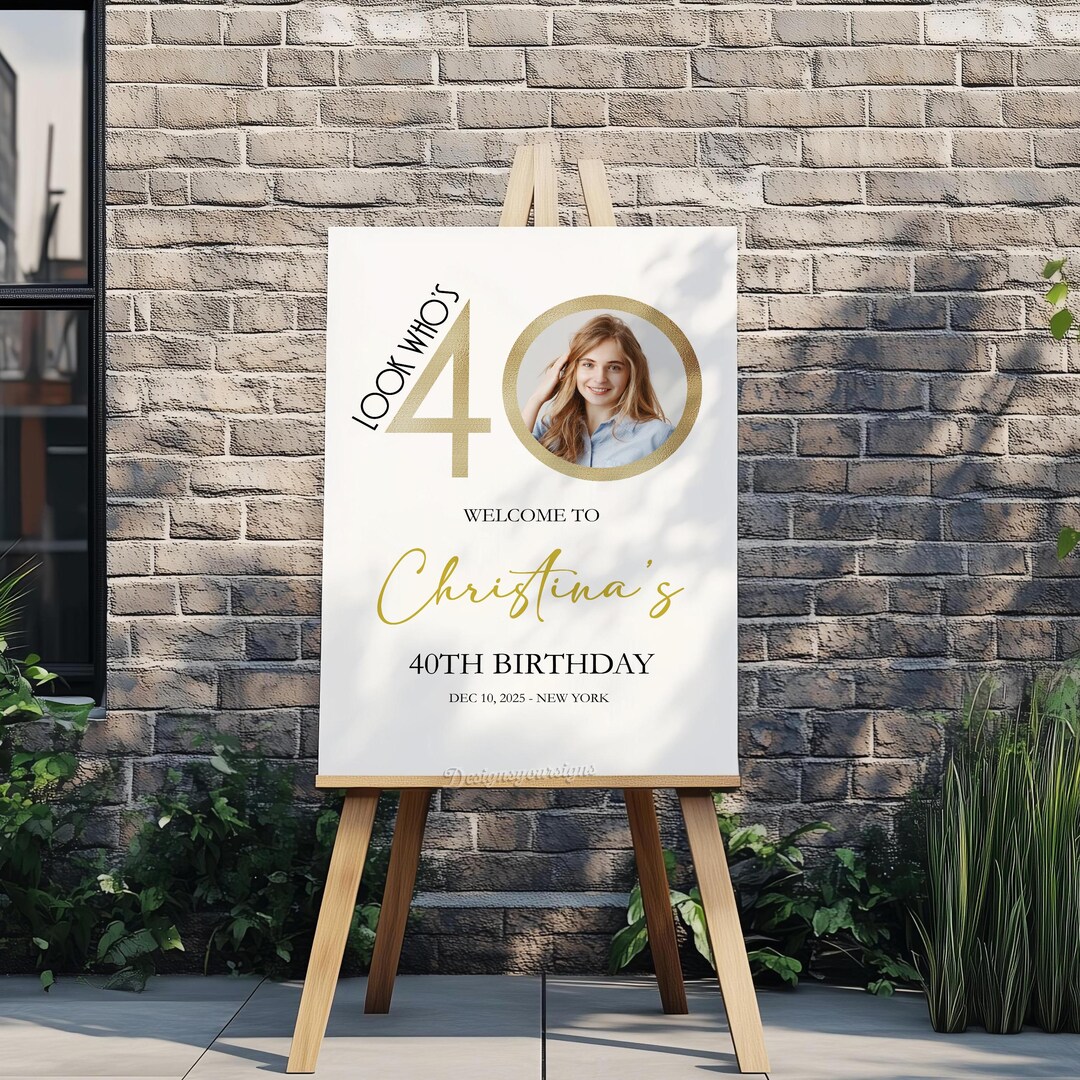 40th Birthday Sign, Look Who's 40th Birthday Sign, 40th Birthday ...