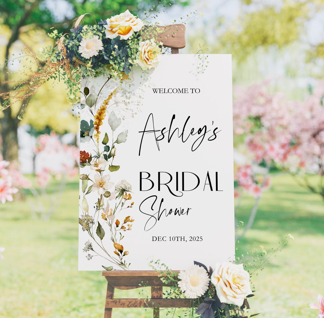 Bridal Shower Sign, Bridal Welcome Sign, Printable Bridal Shower ...