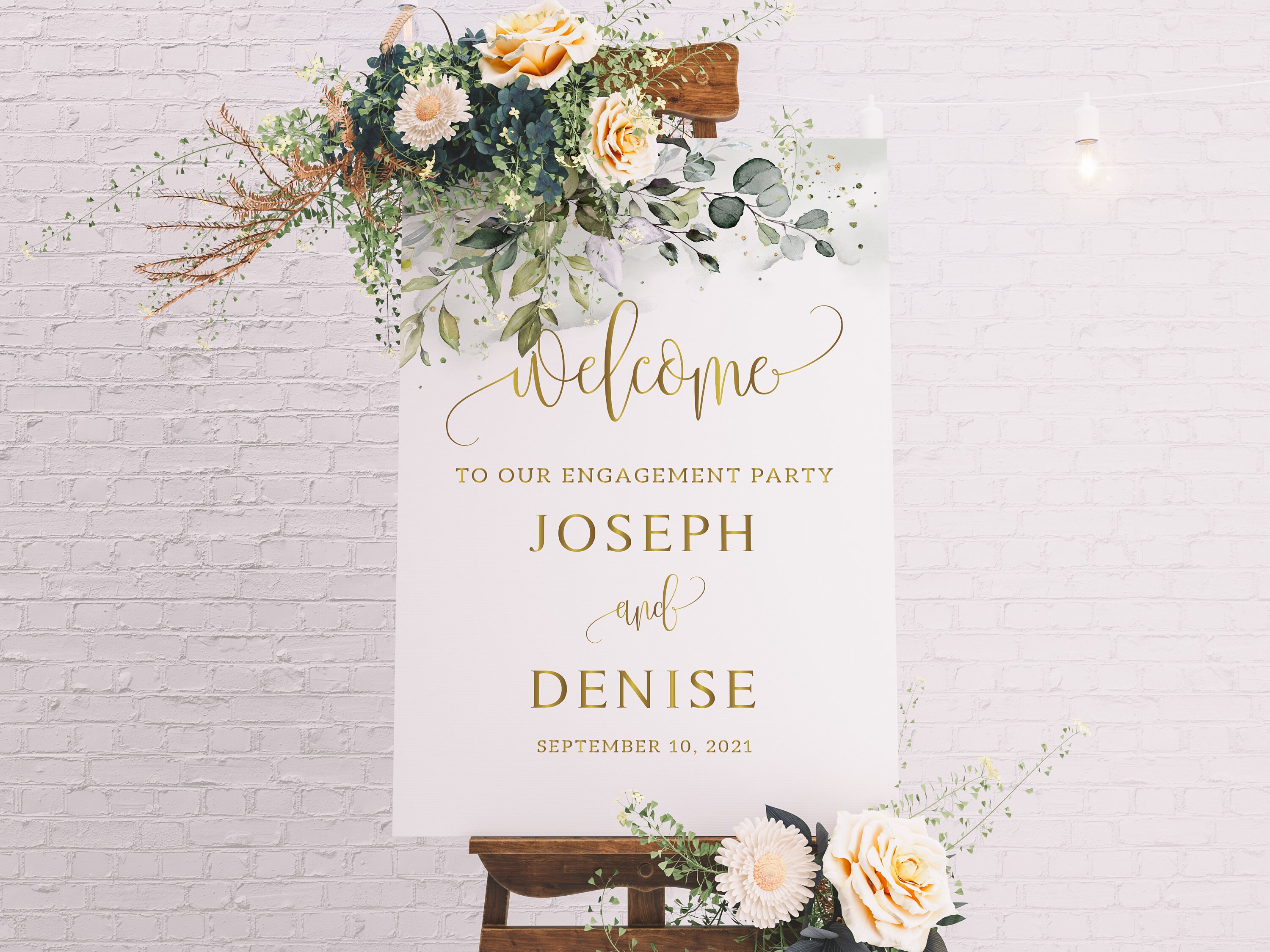 Engagement party sign Engagement party poster sign | Etsy