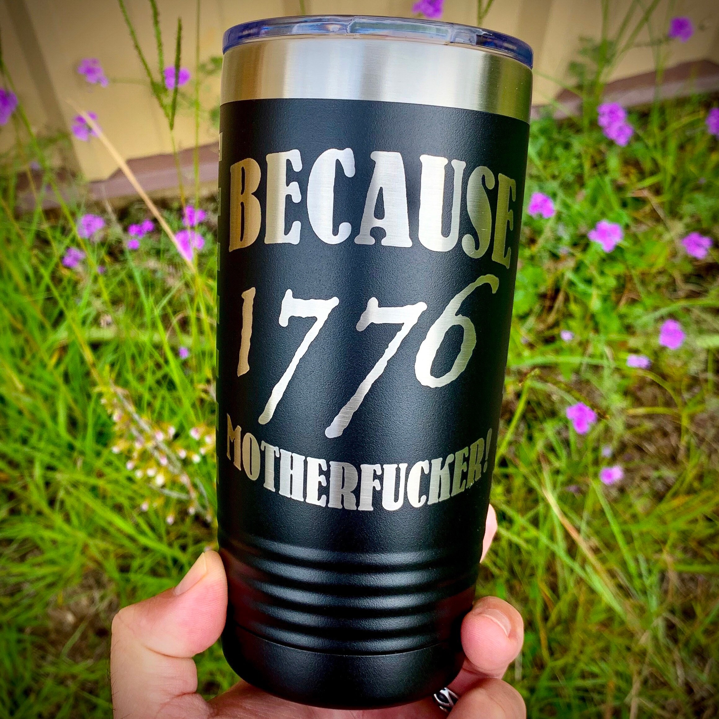 Because 1776 MFer American Flag Wrapped Laser Etched | Etsy