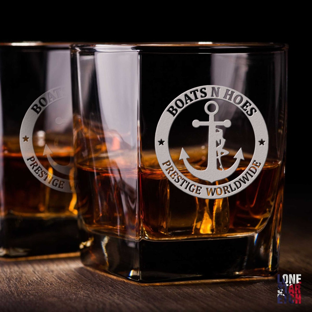 Boats N Hoes D.O.F Whiskey Glass / Bourbon Glass / Scotch Glass / Set ...