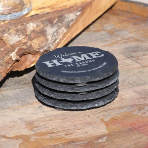 Welcome Home Slate Coaster Set / Your State / State Coasters / Real ...