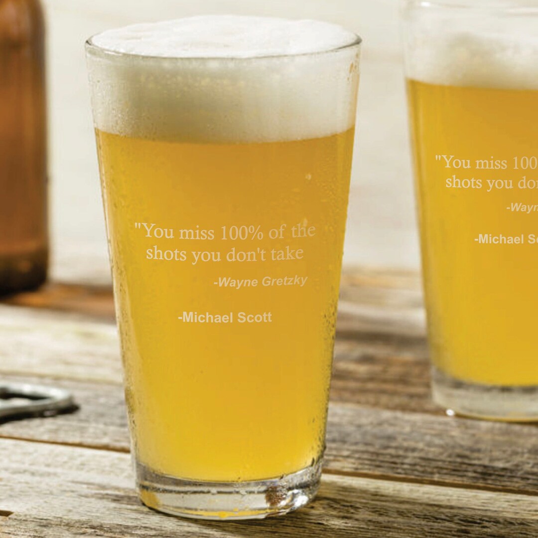 Michael Scott wayne Gretzky Pint Glass / Beer Glass / Set of 2 ...