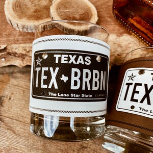 Custom Texas License Plate Whiskey Glass / Bourbon Glass / Scotch Glass ...