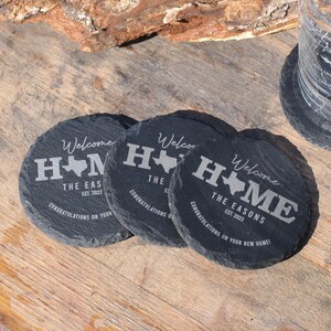 Welcome Home Slate Coaster Set / Your State / State Coasters / Real ...