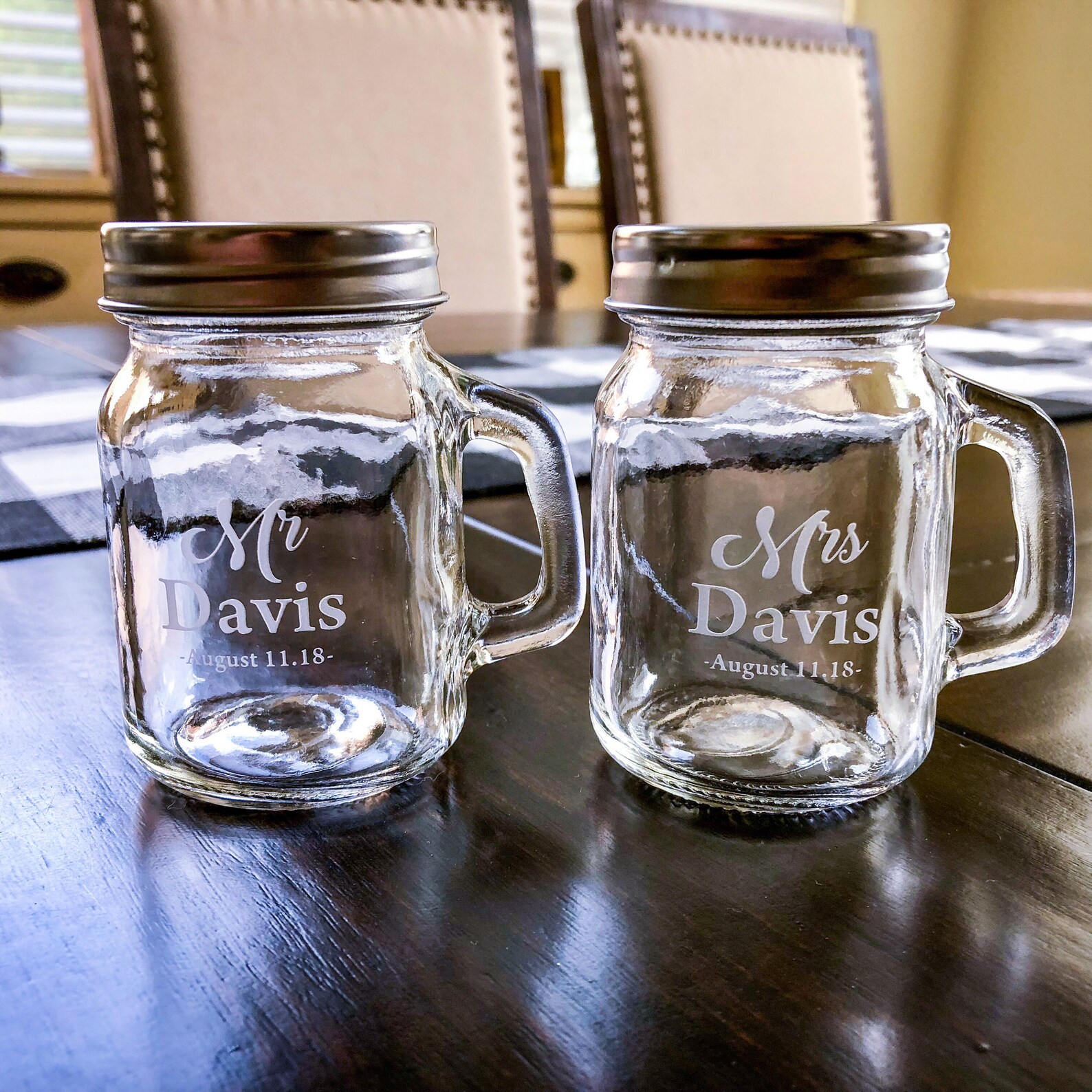 Engraved Personalized Salt & Pepper Shaker Set - Wedding Gift / Bridal ...