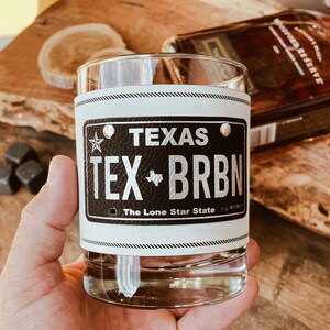 Custom Texas License Plate Whiskey Glass / Bourbon Glass / Scotch Glass ...