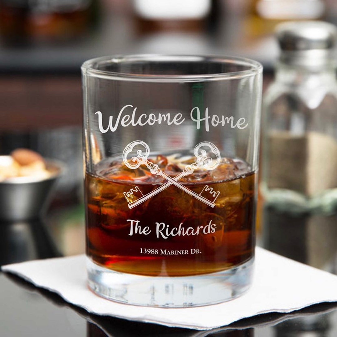 Welcome Home / Personalized Engraved / Whiskey Glasses / Bourbon Glass ...