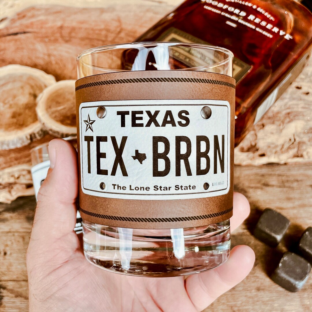 Custom Texas License Plate Whiskey Glass / Bourbon Glass / Scotch Glass ...