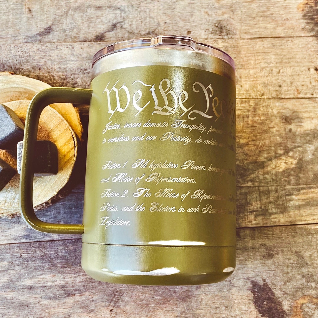 Distressed We the People US Constitution 360 Laser Engraved / Coffee ...