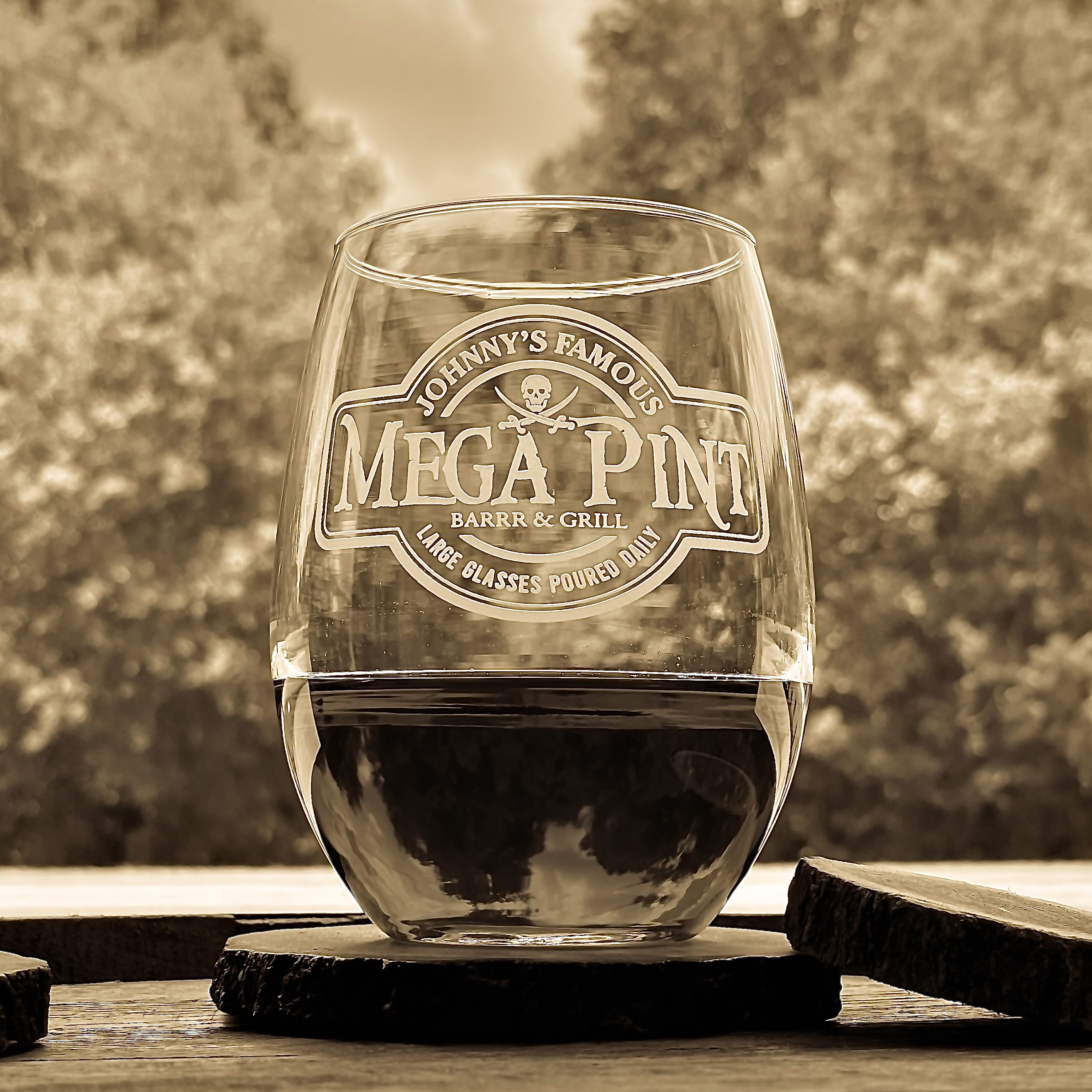 Mega Pint / Engraved Stemless Wine Glass / Funny Wine Glass / - Etsy