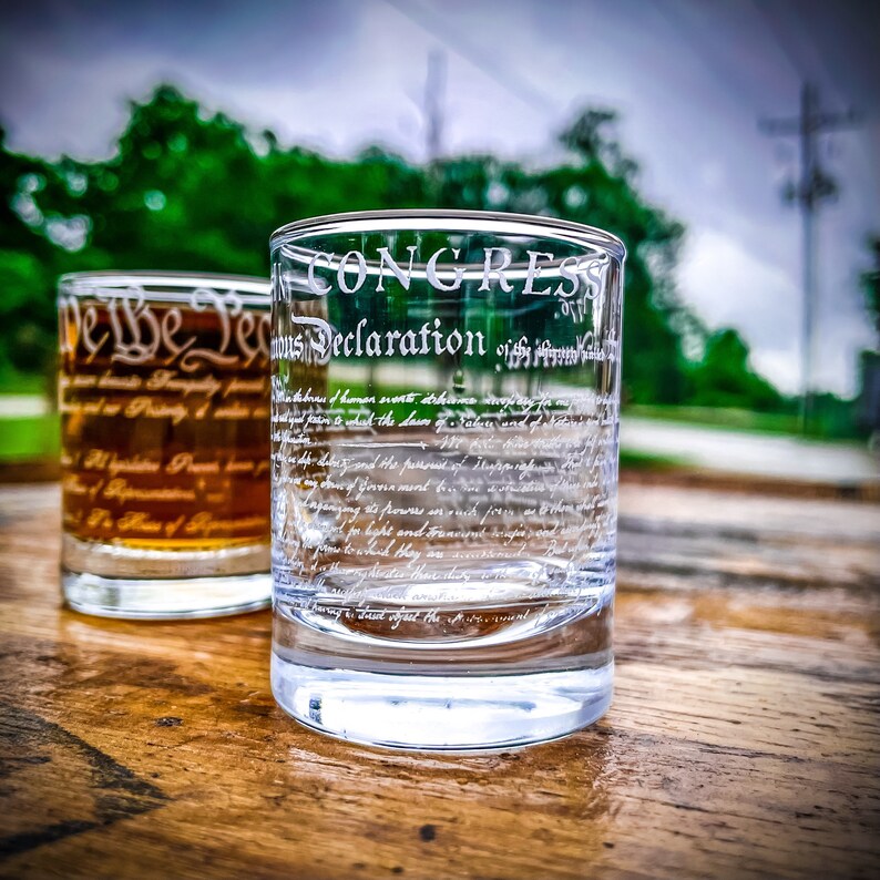 The Declaration of Independence / 2.25 Oz. Shot Glass / 360 Degree Wrap ...