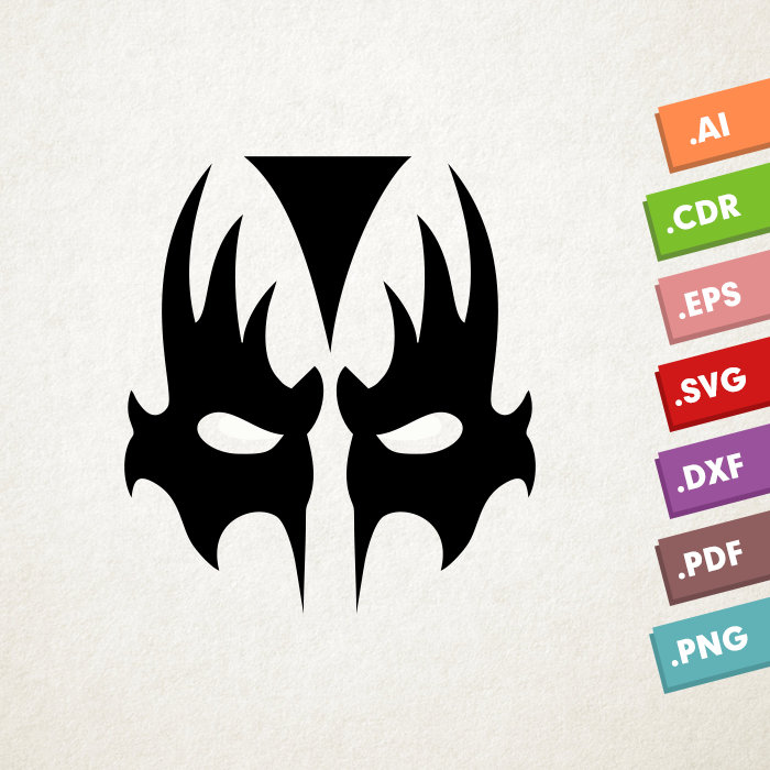 Kiss Svg Vector File Kiss Makeup Mask Instant Download For Cricut Or Silhouette Kiss Makeup