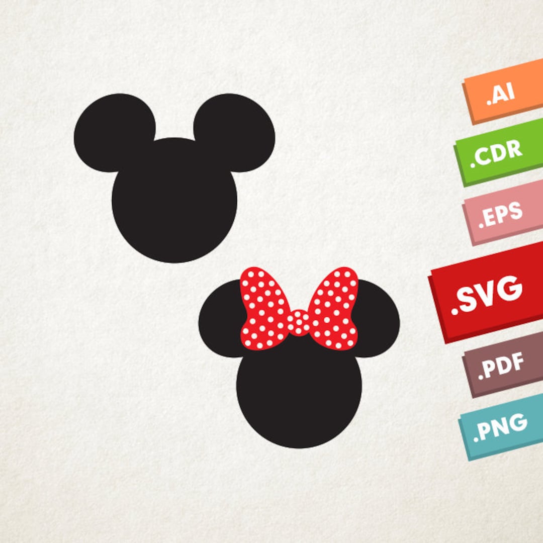 Mickey & Minnie Mouse - SVG, Vector Files. Instant Download Design for ...