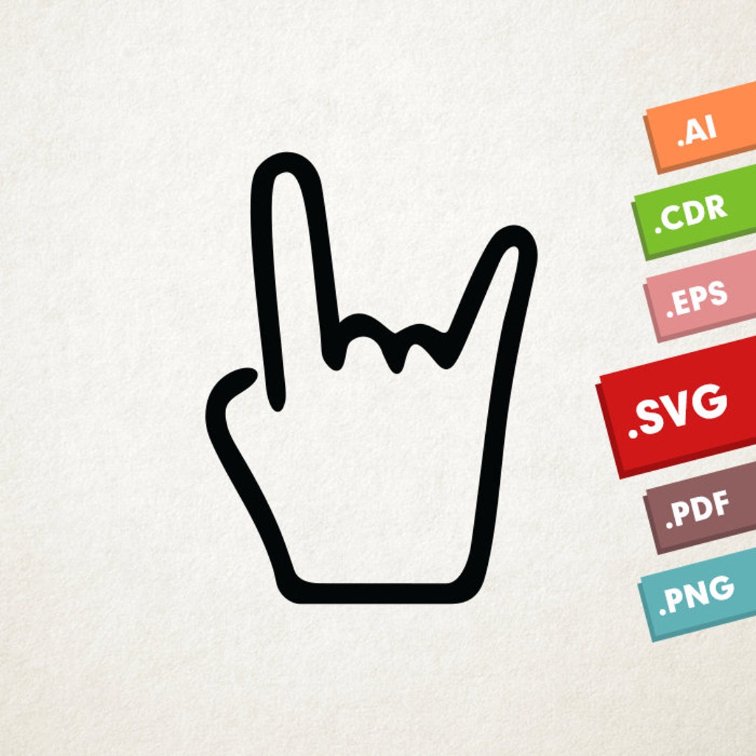 Rock Hand - SVG, Vector Files. Instant Download Design for Cricut or ...