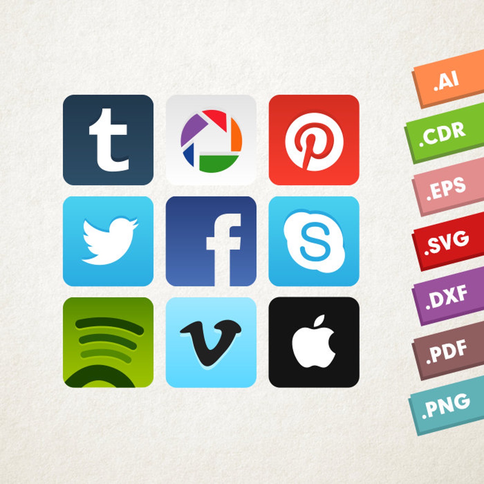 Social Media SVG Vector. Instant Download Design for Cricut or ...