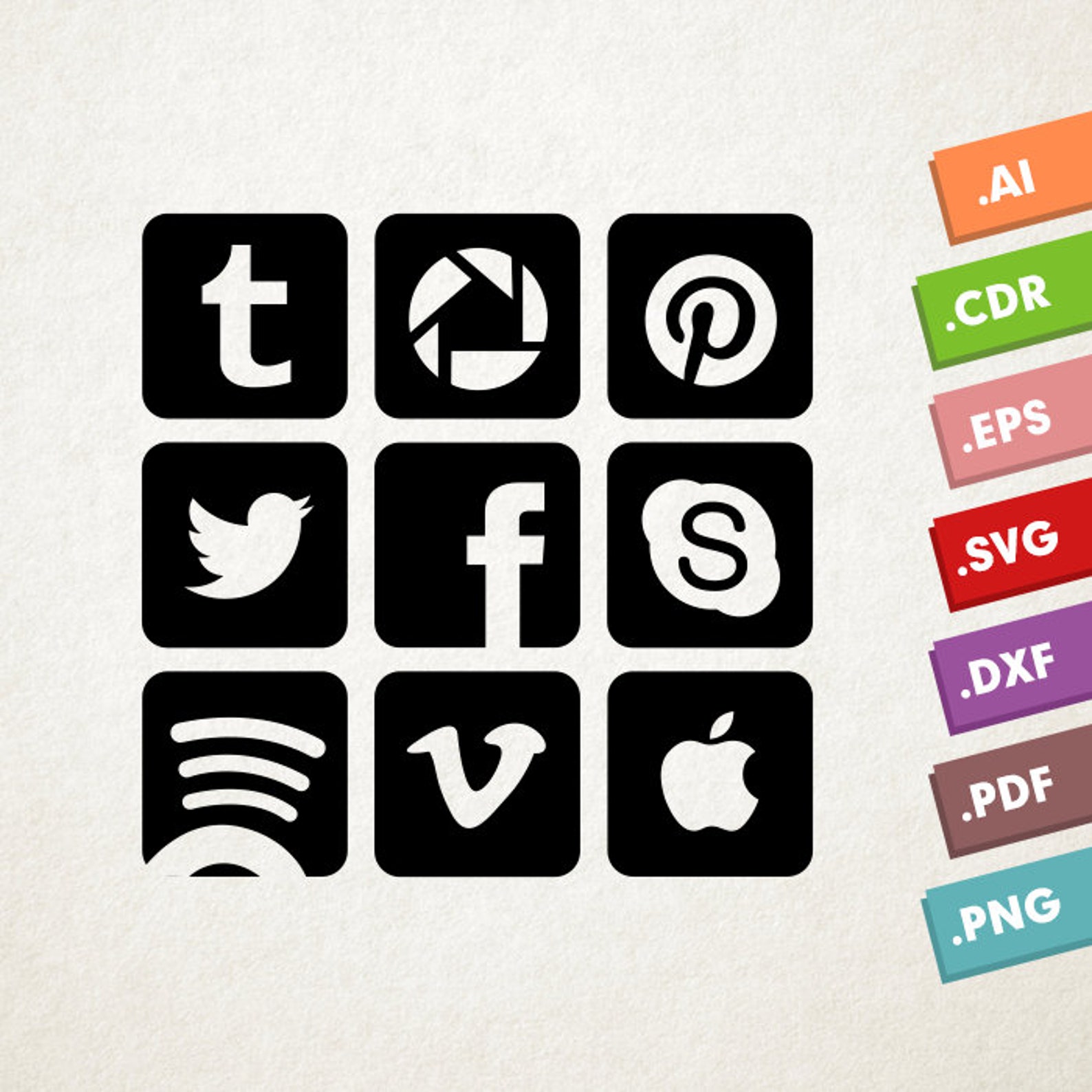 Social Media SVG Vector. Instant Download Design for Cricut or ...