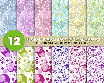 Nordic Digital Paper Set, 12 Unique Paper Designs, Commercial Use ...