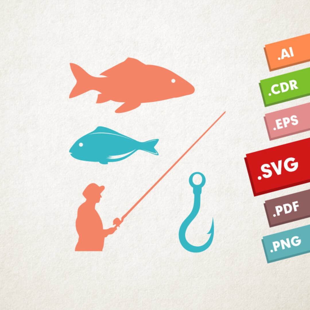 Fishing - SVG, Vector Files. Instant Download Design for Cricut or ...