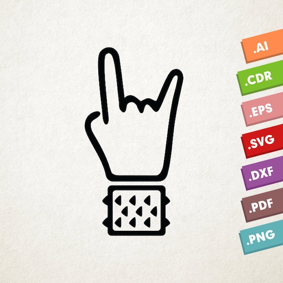 Rock Hand SVG Vector Files. Instant Download Design for | Etsy