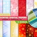 Assorted Digital Papers, 12 Unique Paper Designs 4 BONUS, Commercial ...