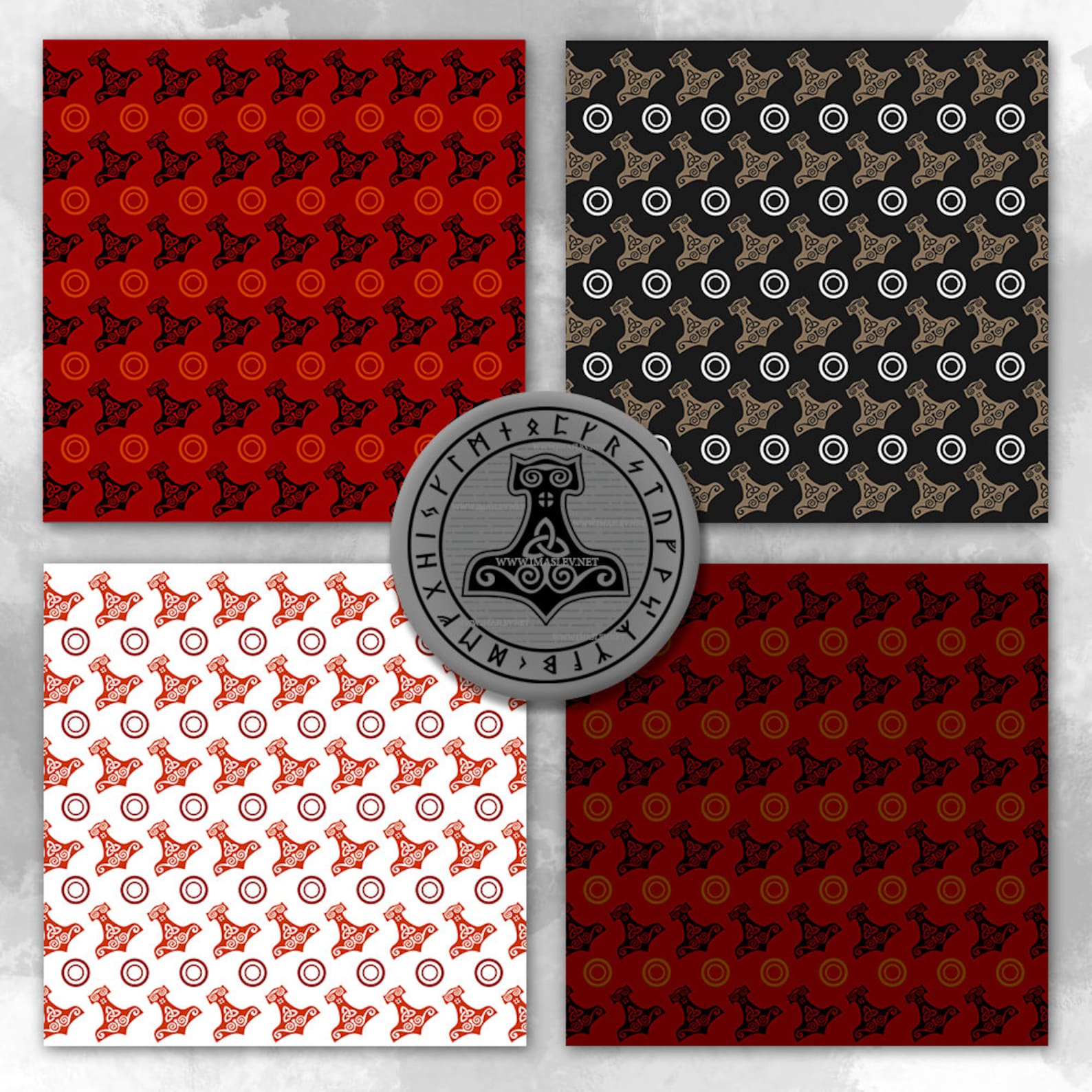 Nordic Runes Digital Paper Set 12 Unique Paper Designs - Etsy