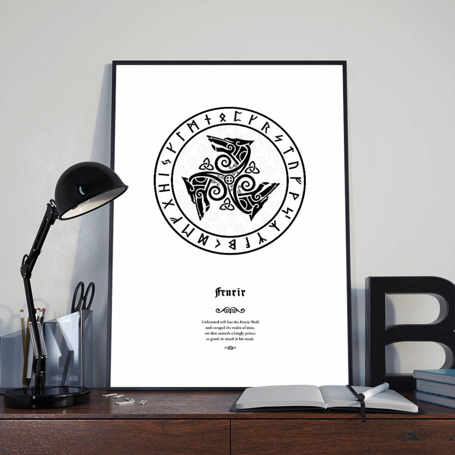 Fenrir - Wall Art, Digital Print, Poster, Art, Instant Poster Art ...