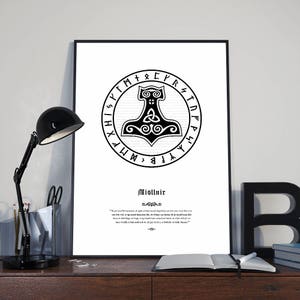 Thor's Hammer Mjölnir, Wall Art, Digital Print, Poster, Art, Instant ...