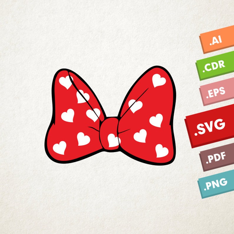 Minnie Mouse Bow SVG Vector Files. Instant Download Design - Etsy