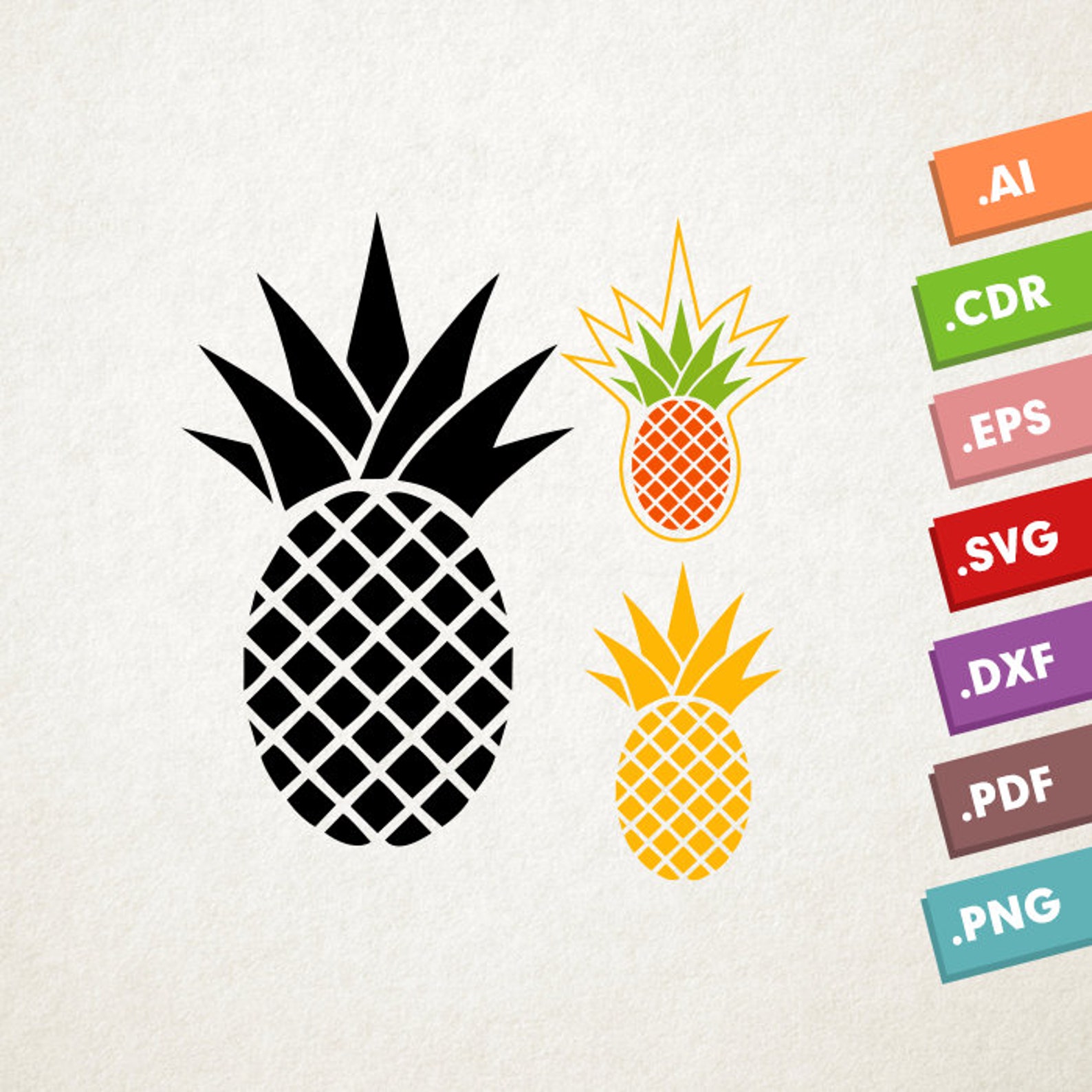 Pineapple SVG Vector. Pineapple Silhouette, Fruit Nature Svg. Instant ...