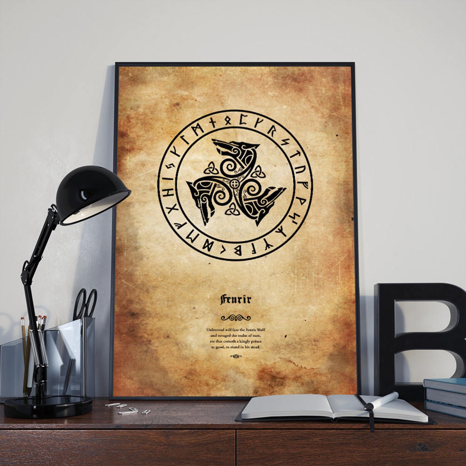 Fenrir - Wall Art, Color Art, Digital Print, Poster, Art, Instant ...