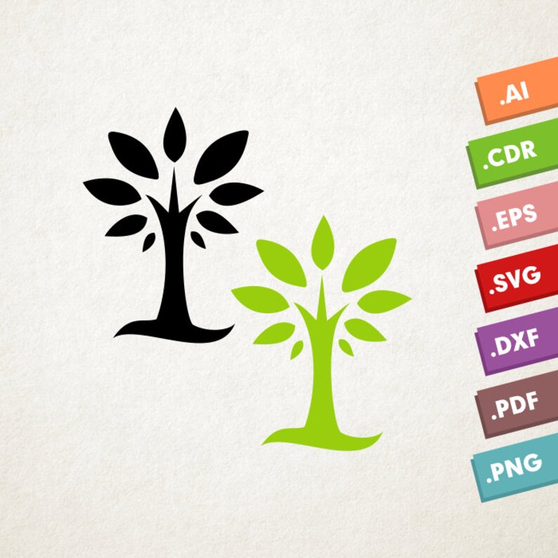 Simple Tree SVG Vector. Green Tree Svg Nature Svg. Instant - Etsy