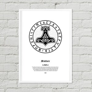 Thor's Hammer Mjölnir, Wall Art, Digital Print, Poster, Art, Instant ...