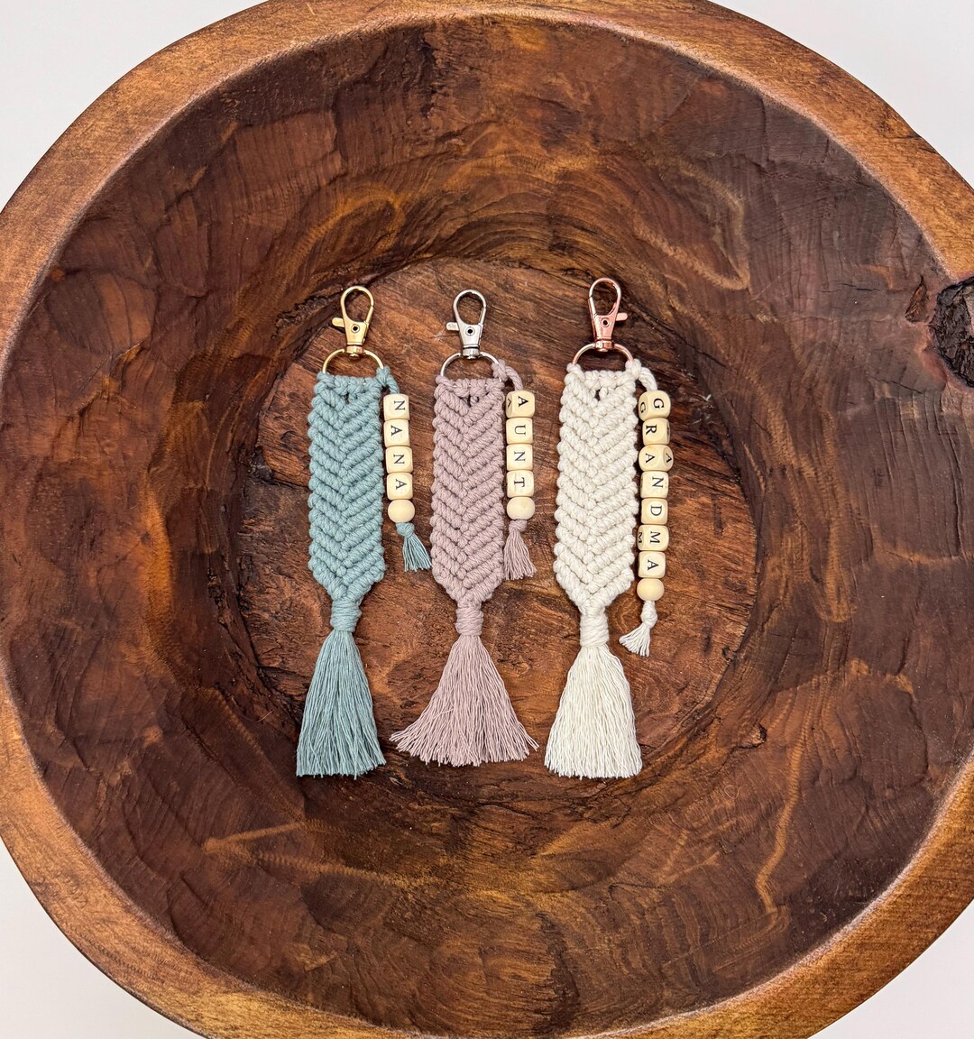 Macrame Keychain, Pregnancy Announcement, Chevron Macrame Keychain ...