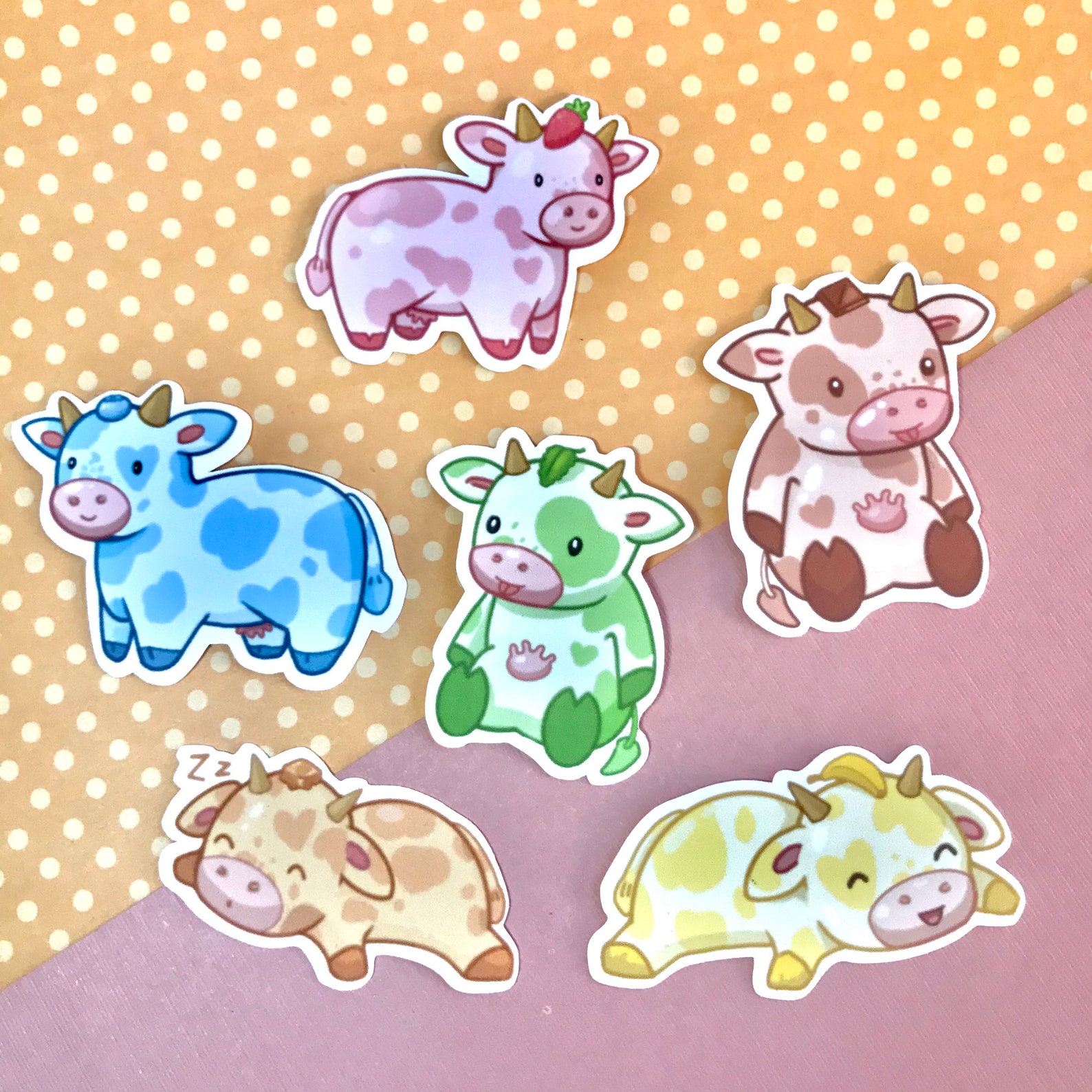 Flavoured Cows Sticker Pack Cute Milk Sticker/laptop Decals | Etsy