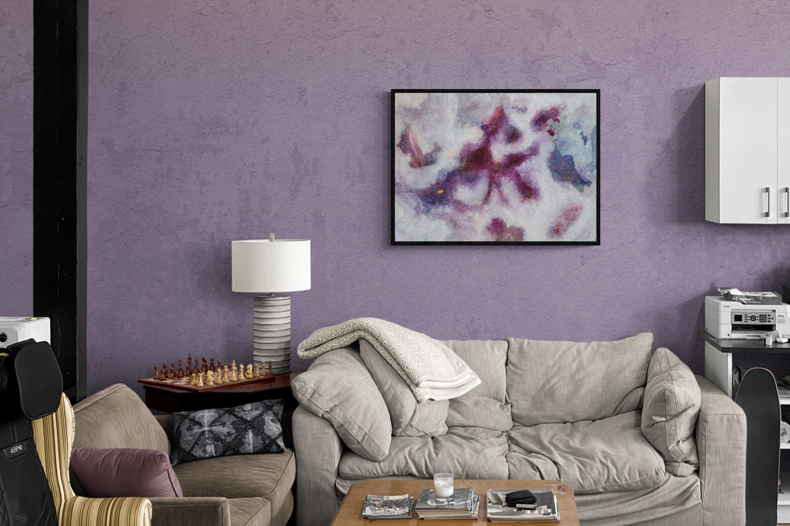 Purple Abstract Painting on Canvas Original Mauve Intuitive - Etsy