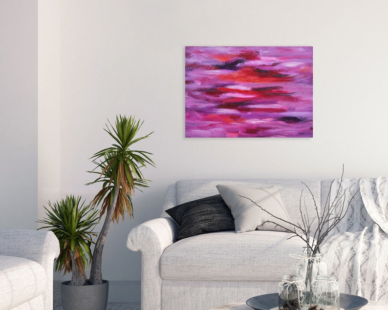 Original Purple Abstract Oil Painting on Canvas Modern Wall - Etsy