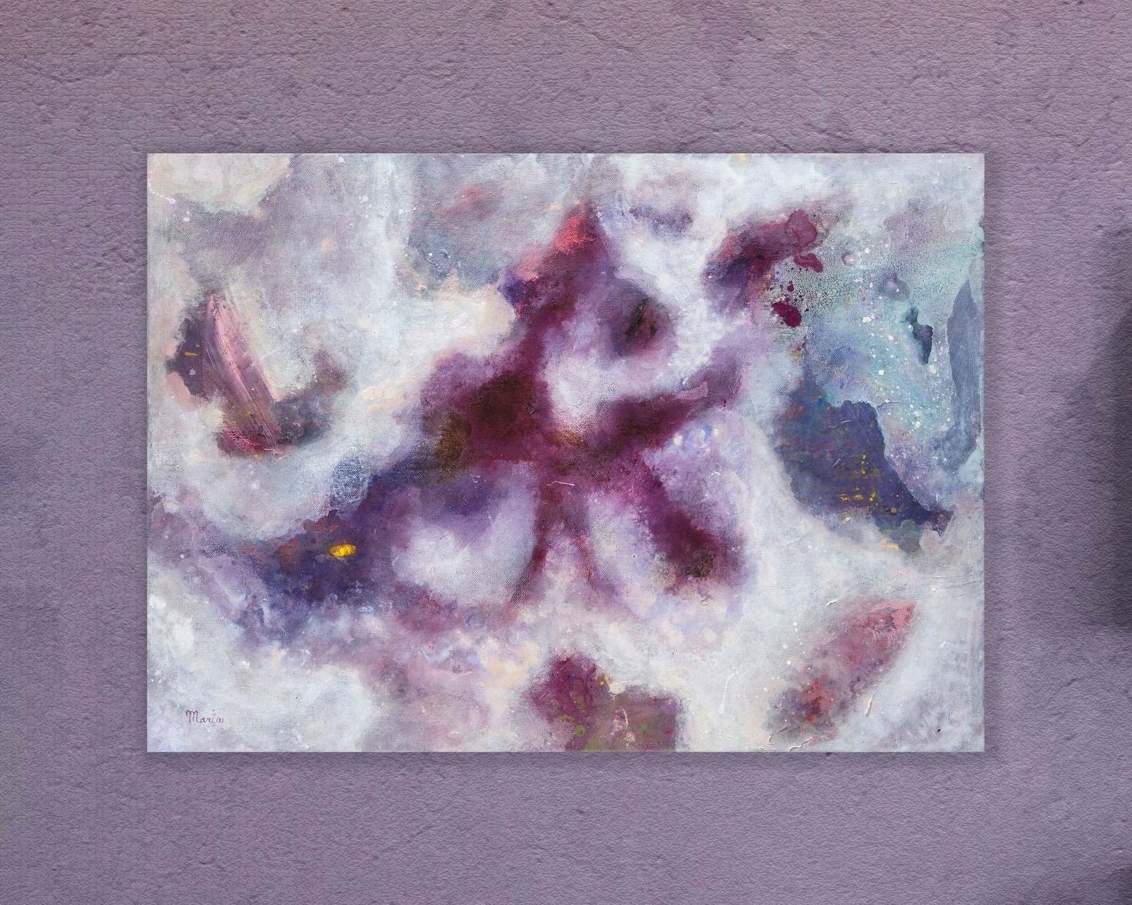 Purple Abstract Painting on Canvas Original Mauve Intuitive - Etsy