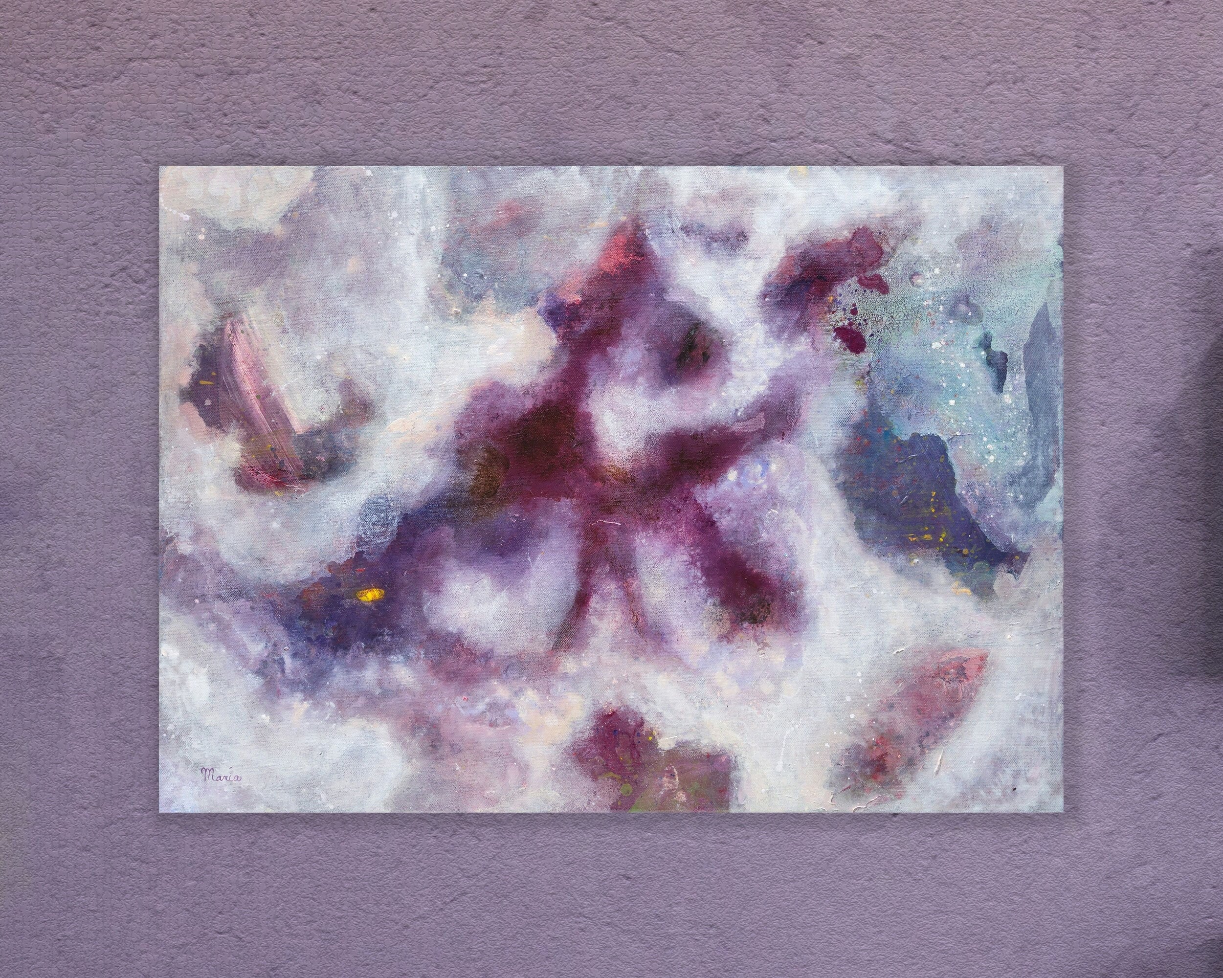 Purple Abstract Painting on Canvas Original Mauve Intuitive - Etsy