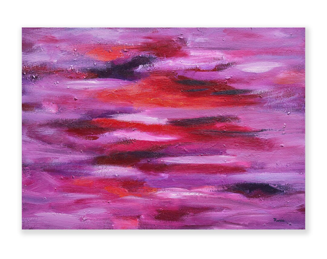 Original Purple Abstract Oil Painting on Canvas Modern Wall - Etsy