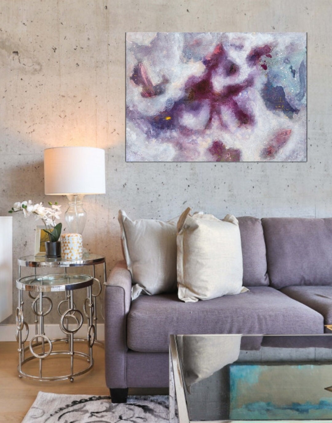 Purple Abstract Painting on Canvas Original Mauve Intuitive - Etsy
