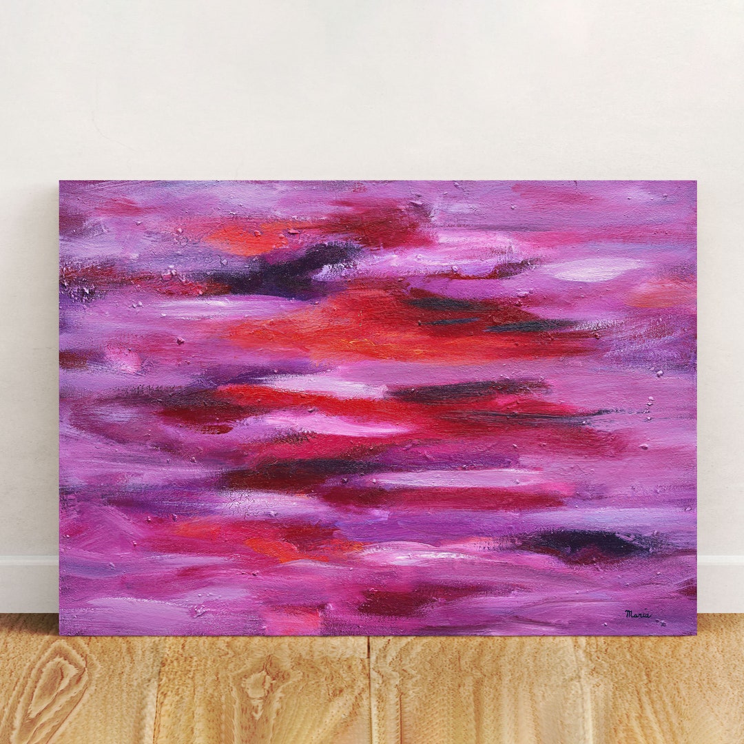 Original Purple Abstract Oil Painting on Canvas, Modern Wall Art - Etsy