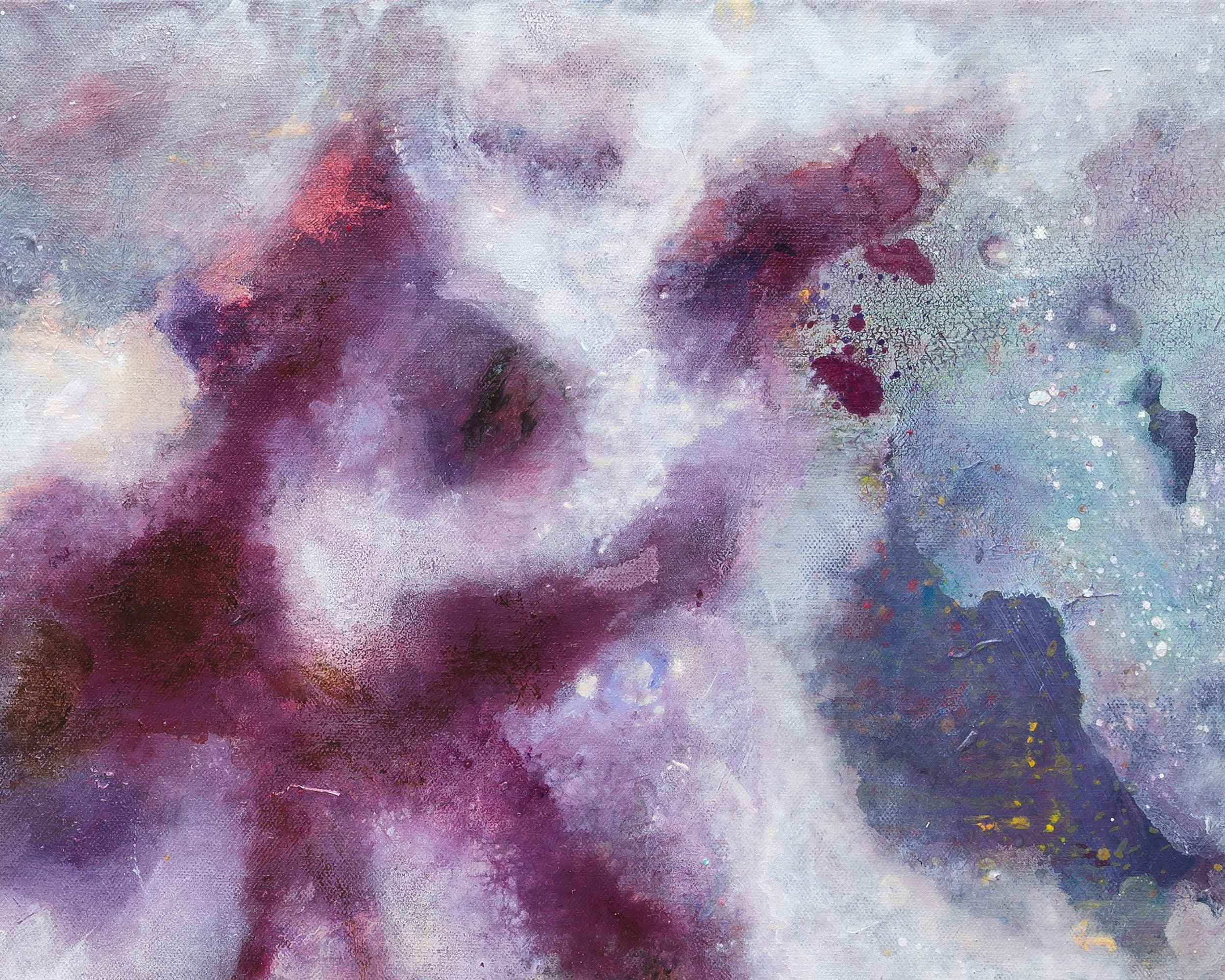 Purple Abstract Acrylic Painting on Canvas, Original Intuitive Wall Art ...