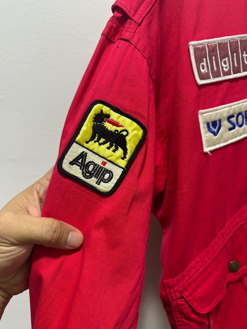 Vintage Ferrari Jacket Agip Embroidery Logo Design Nice Design - Etsy