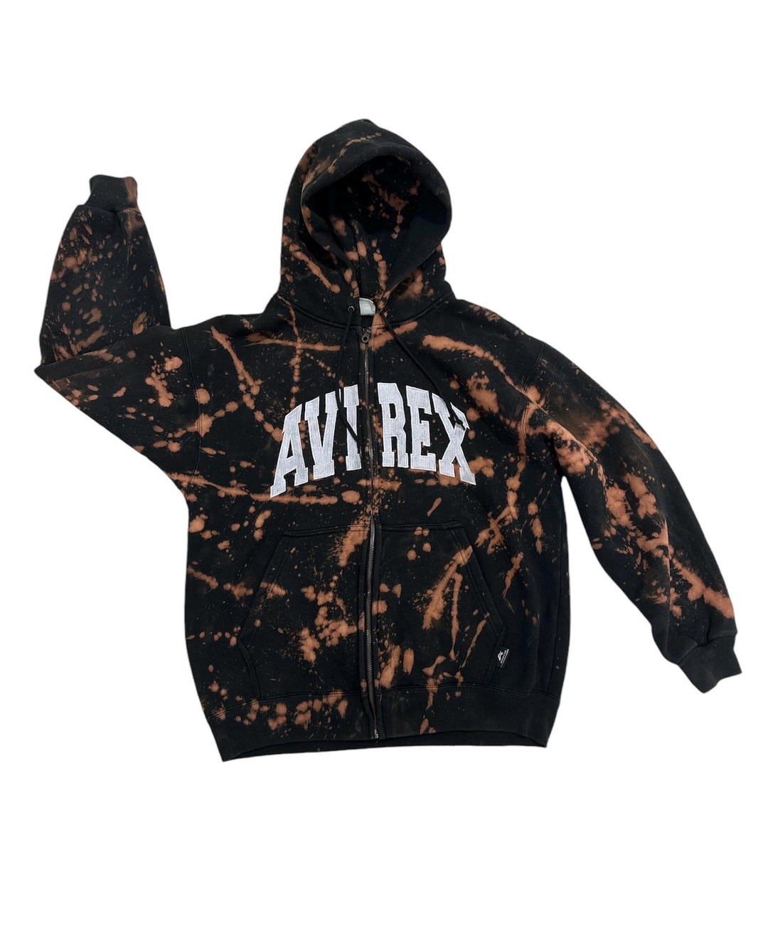 Avirex Hoodie Jacket Embroidery Logo Design Acid Washed - Etsy