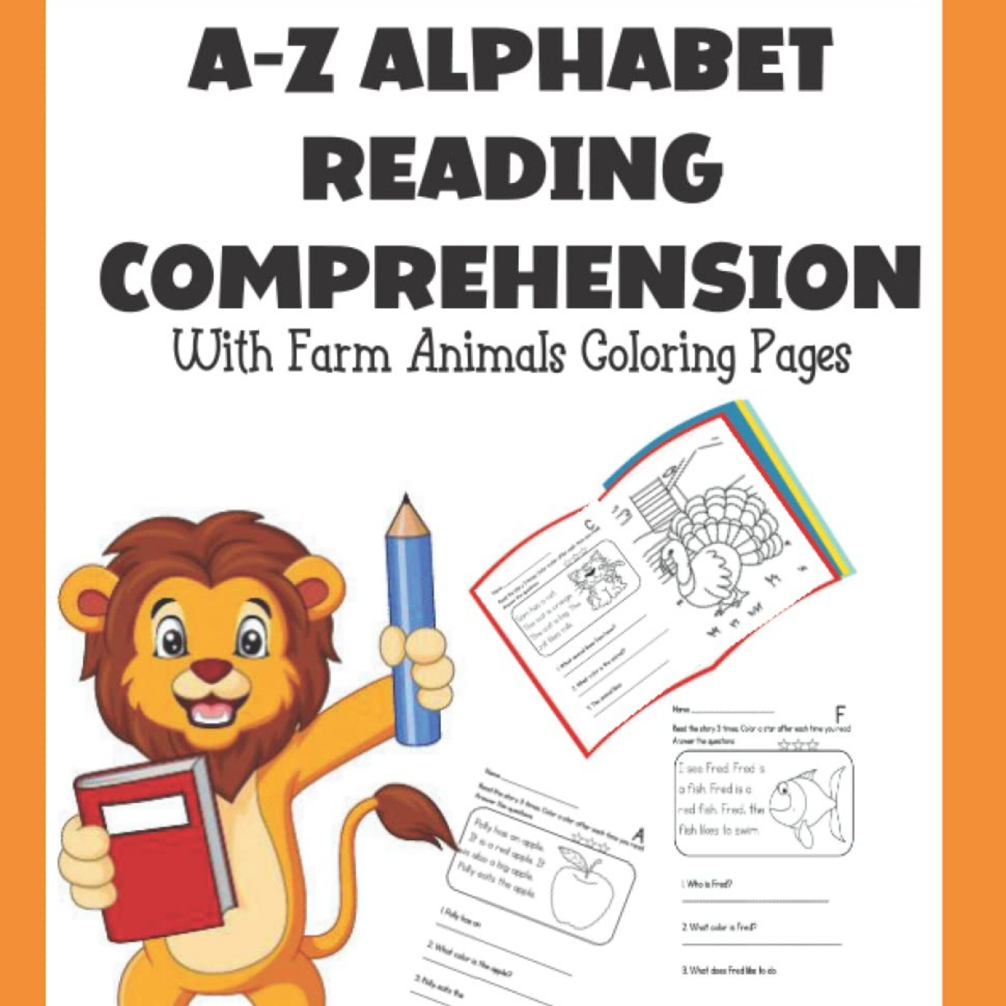 A-Z Alphabet Reading Comprehension With Farm Animals Coloring | Etsy