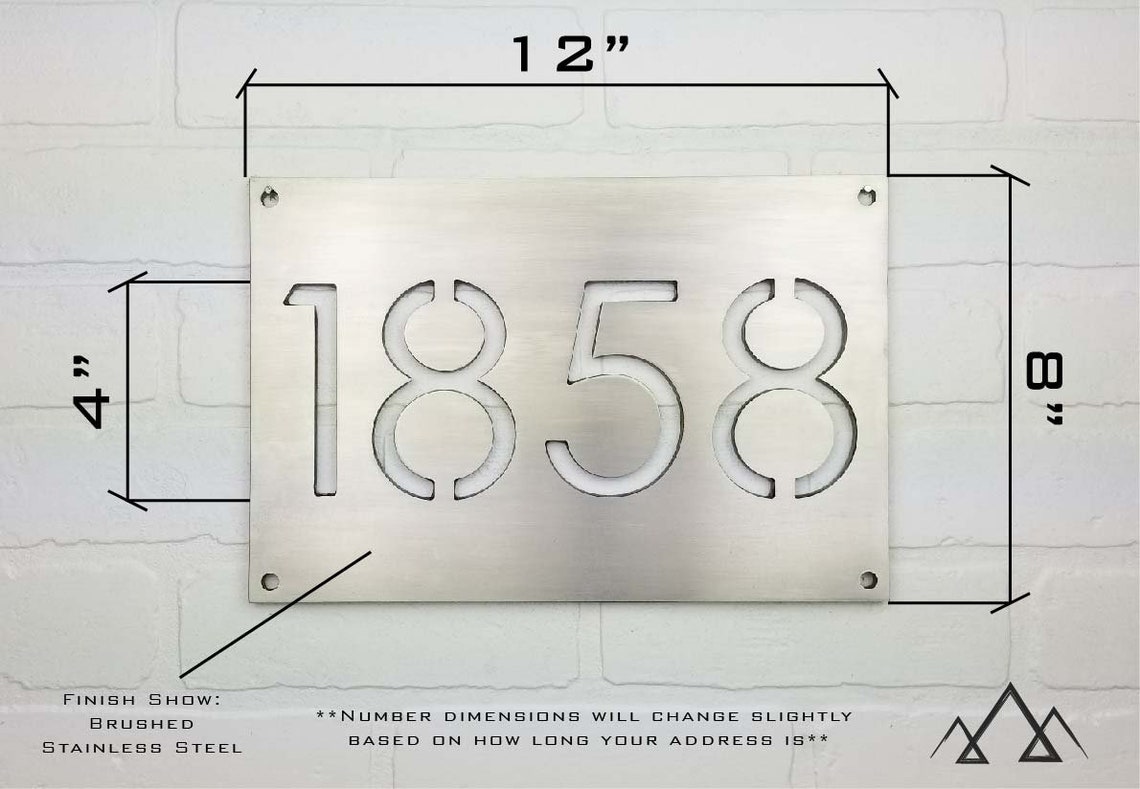 Stainless Steel Address Plaque House Number Plaque Address - Etsy