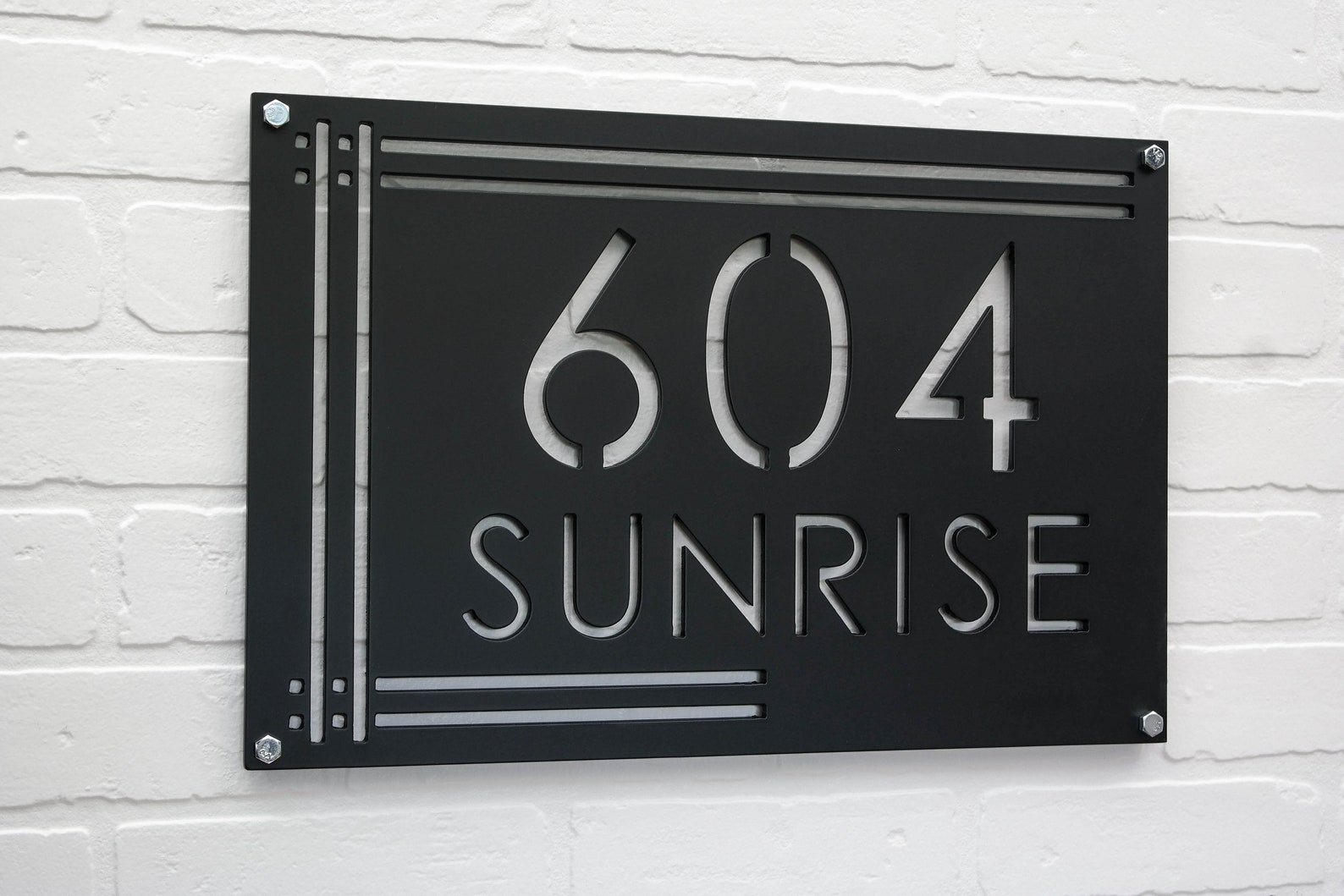 Large Craftsman Style Metal Address Plaque With Street - Etsy