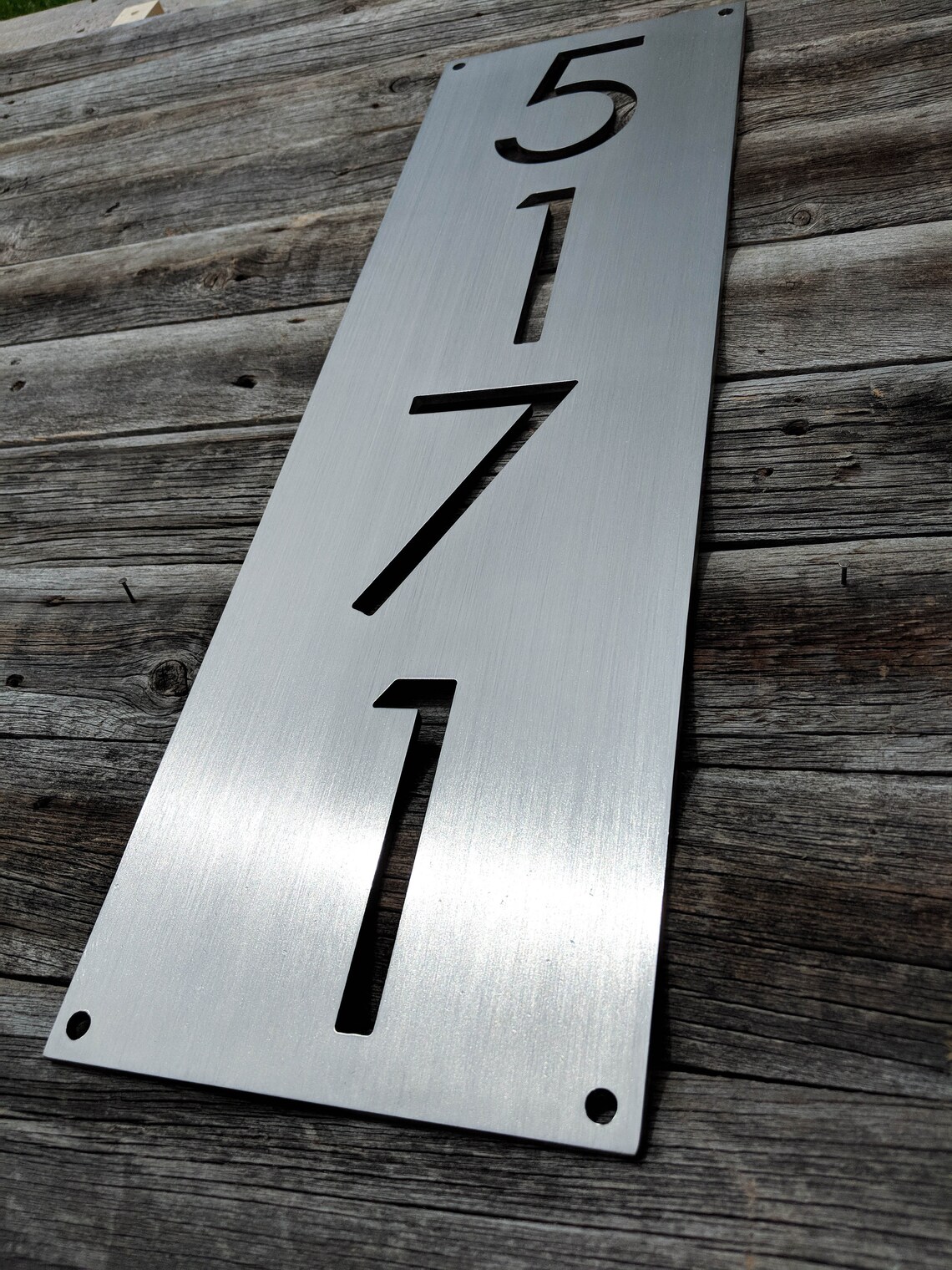 Estes Stainless Steel Vertical Metal Address Plaque House - Etsy